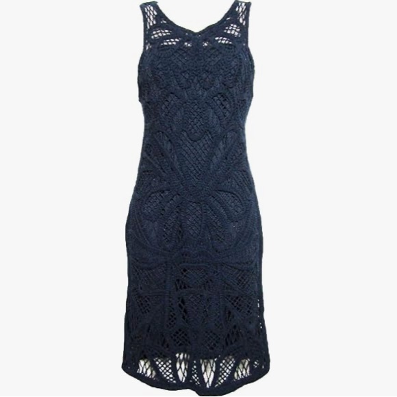 Gianni Bini | Dresses | Gianni Bini Blue Crochet Dress | Poshmark